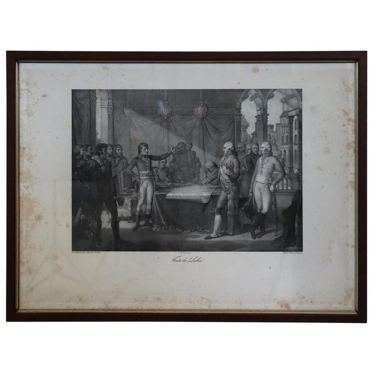 19th Century French Lithograph, Print Napoleon at the Treaty of Leoben ...