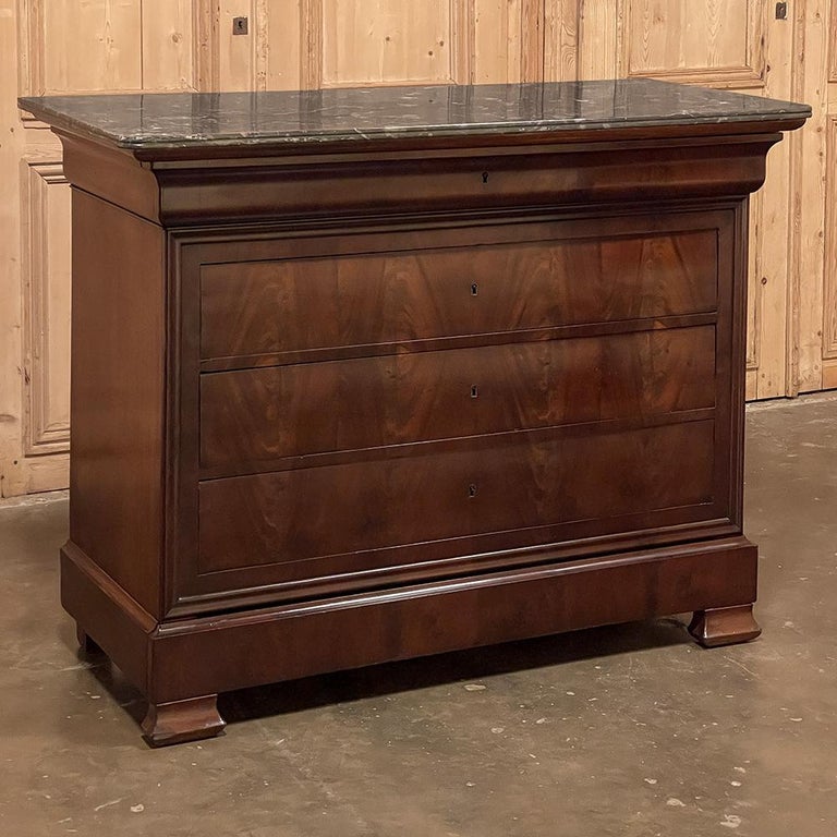 19th Century French Louis Philippe Marble Top Commode For Sale at 1stDibs