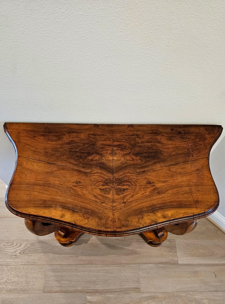 19th Century French Louis Philippe Period Burl Walnut Console Table For ...