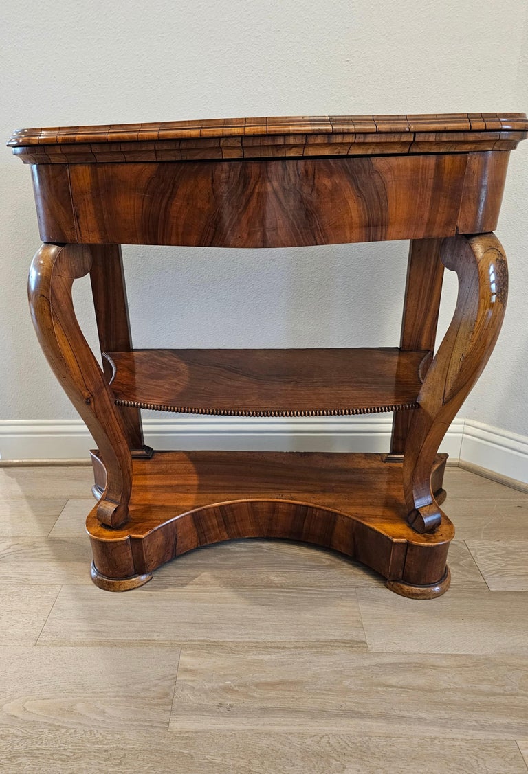 19th Century French Louis Philippe Period Burl Walnut Console Table For ...