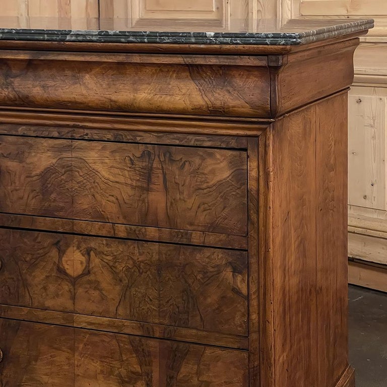 19th Century French Louis Philippe Period Burl Walnut Marble Top ...