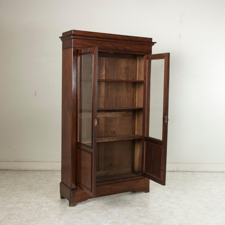 19th Century French Louis Philippe Period Mahogany Bookcase Vitrine ...