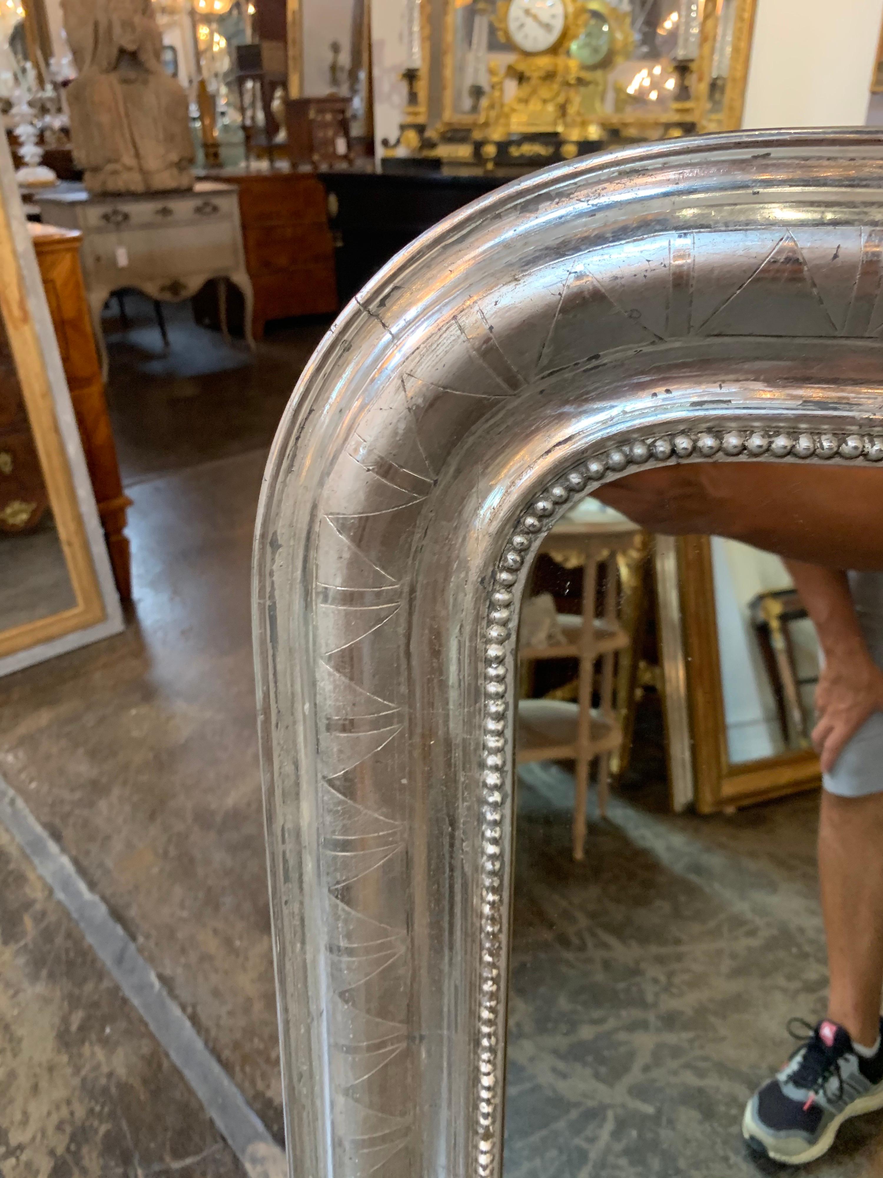 19th Century French Louis Philippe Silver Mirror For Sale at 1stDibs