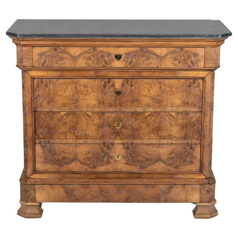 Commode française du 19ème siècle de style Louis Philippe blanchie En ...
