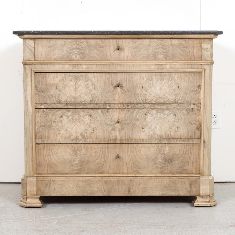 19th Century French Louis Philippe Style Bleached Walnut Commode with ...