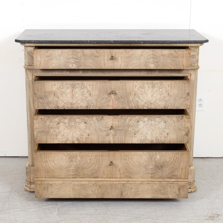19th Century French Louis Philippe Style Bleached Walnut Commode with ...