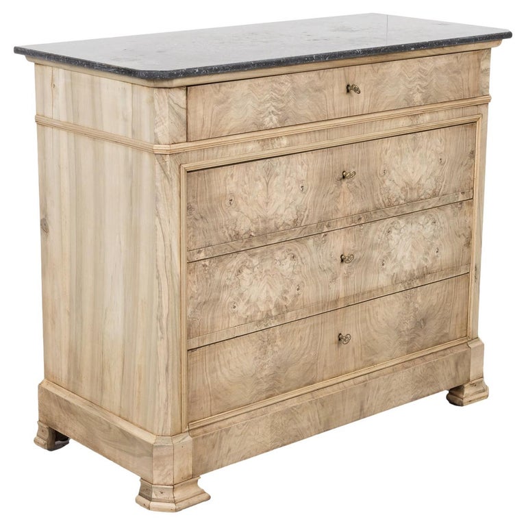 19th Century French Louis Philippe Style Bleached Walnut Commode with ...