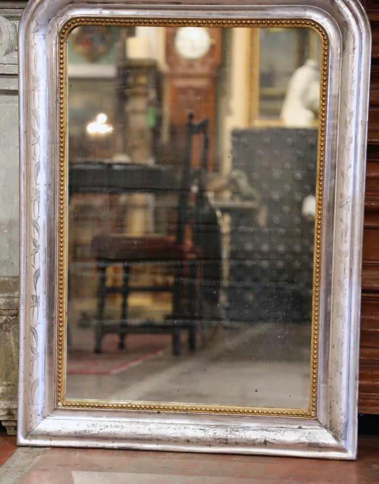 19th Century French Louis Philippe Two-Tone Silver and Gilt Wall Mirror ...