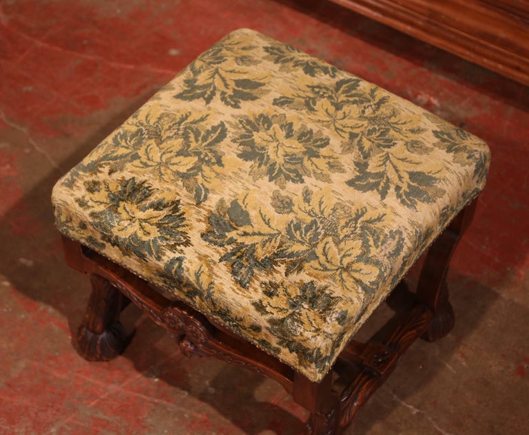 19th Century French Louis XIII Carved Walnut Stool from the Perigord at ...