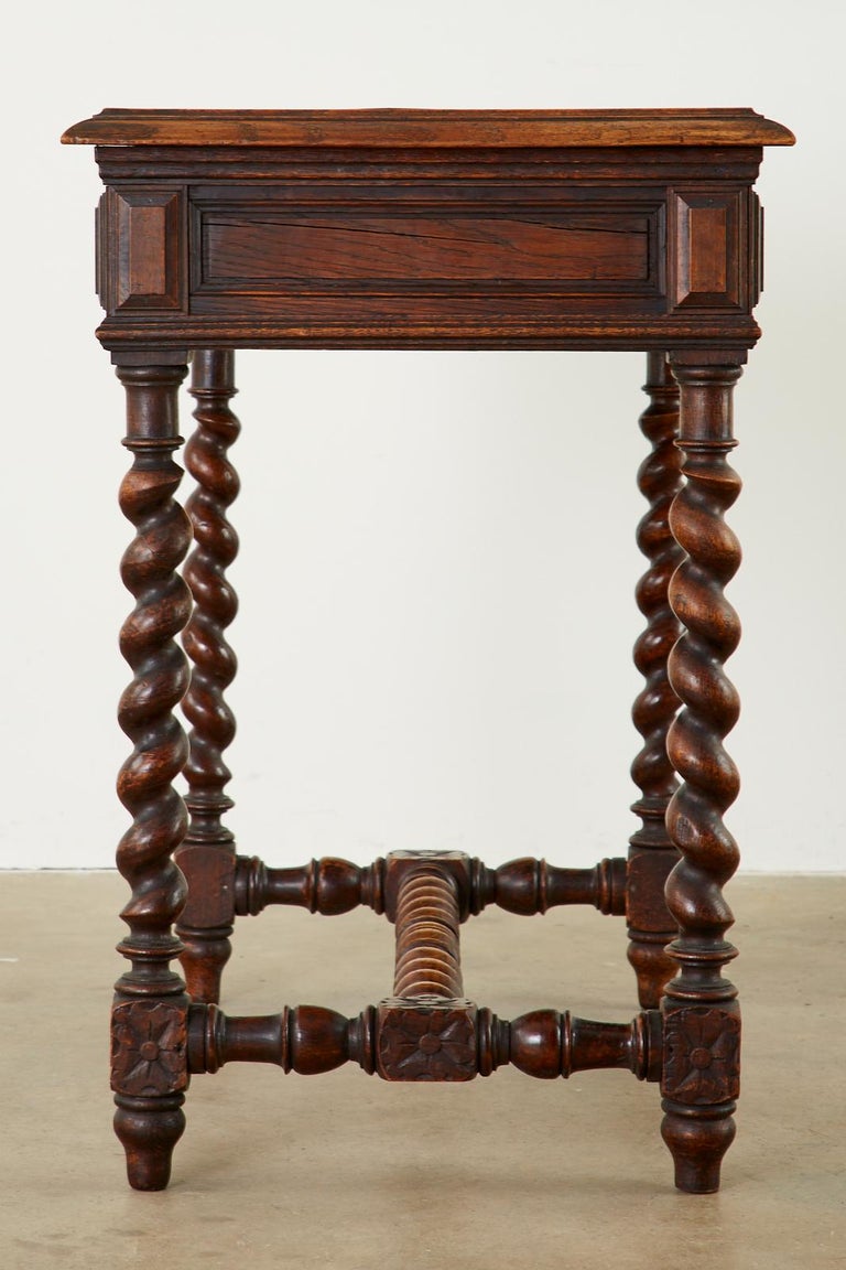 19th Century French Louis XIII Style Barley Twist Oak Desk For Sale at ...