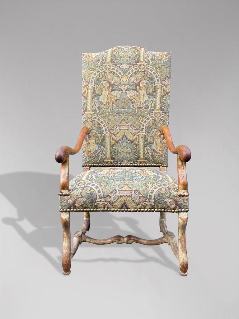 19th Century French Louis XIII Style Walnut Os de Mouton Fauteuils at ...