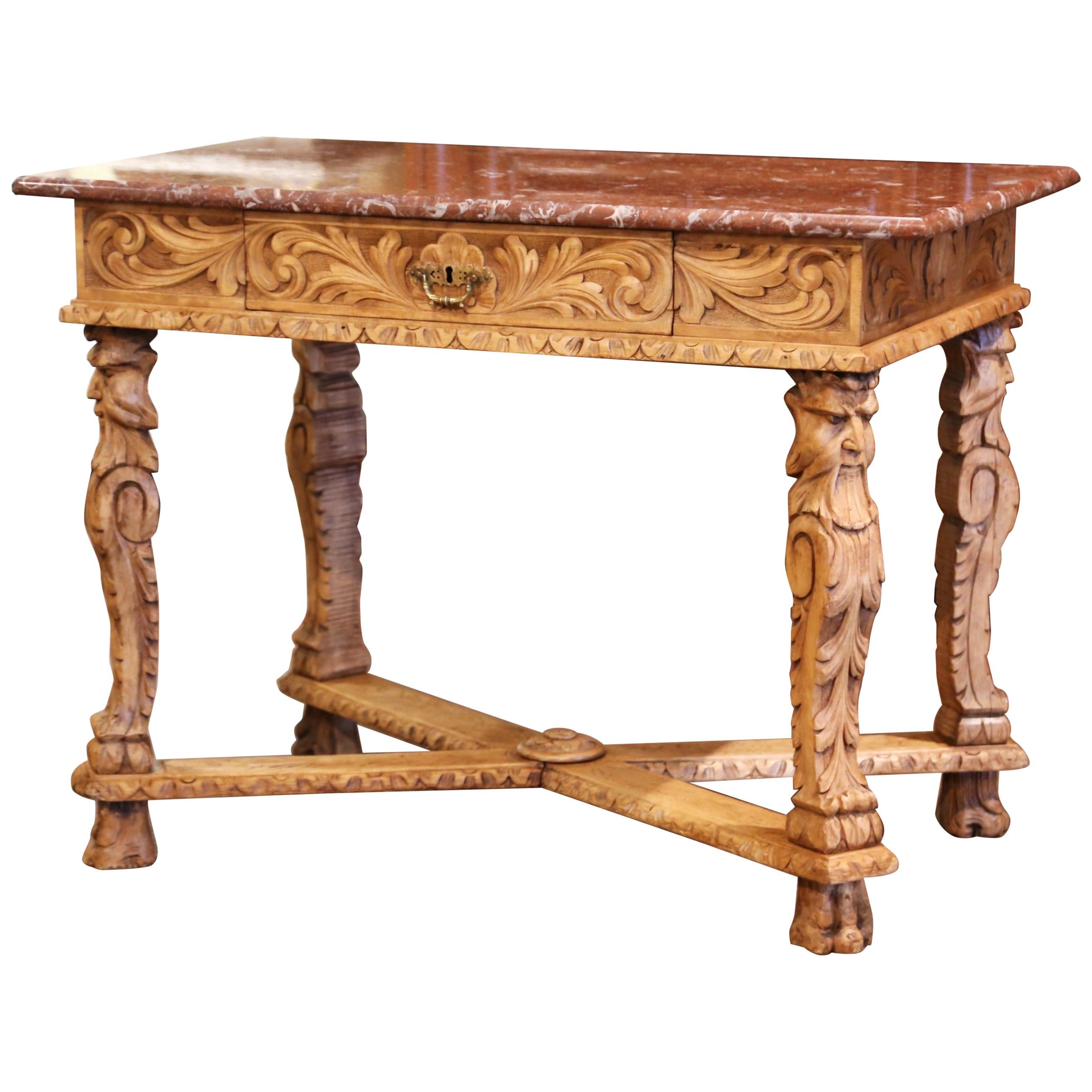19th Century, French Louis XIV Style Side Table with Drawer at 1stDibs