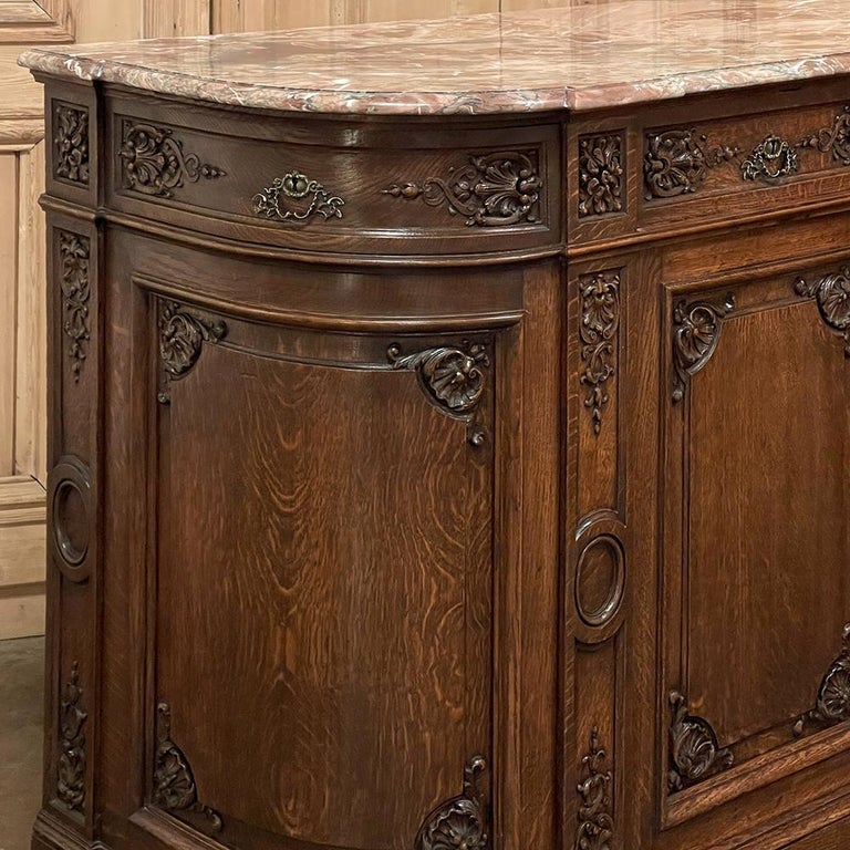19th Century French Louis XIV Marble Top Buffet For Sale at 1stDibs