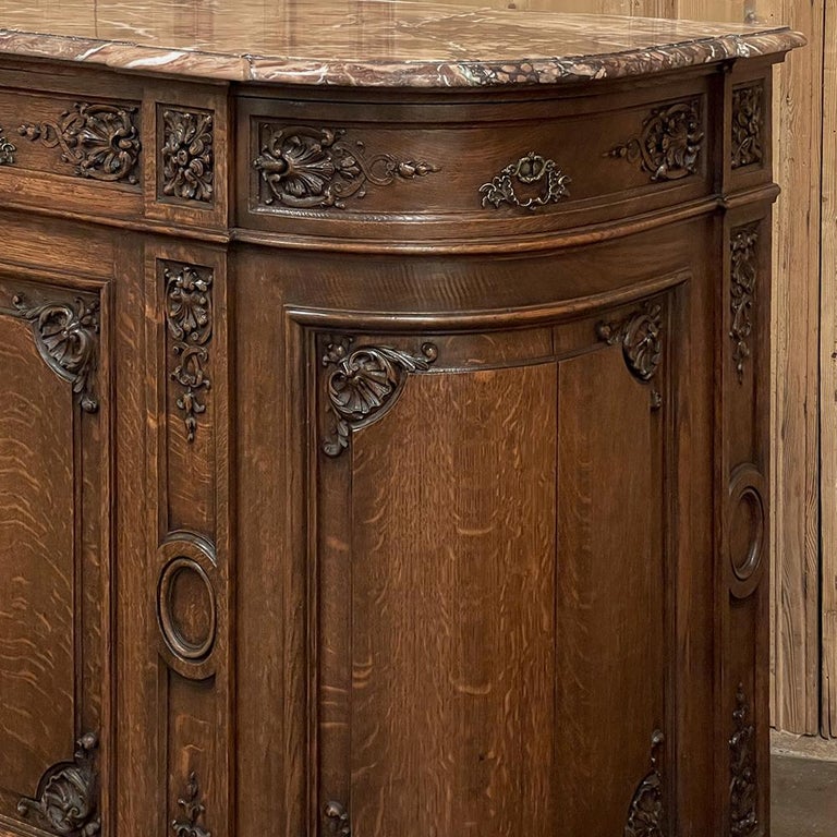 19th Century French Louis XIV Marble Top Buffet For Sale at 1stDibs
