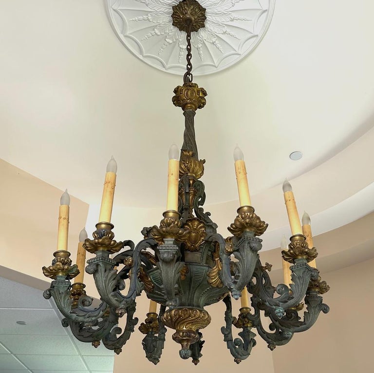 19th Century French Louis XIV Patinaed Bronze and Gilt Bronze ...