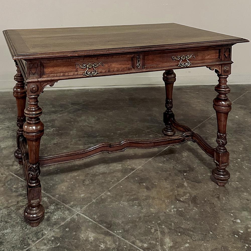 19th Century French Louis XIV Walnut Writing Table ~ Library Table For ...