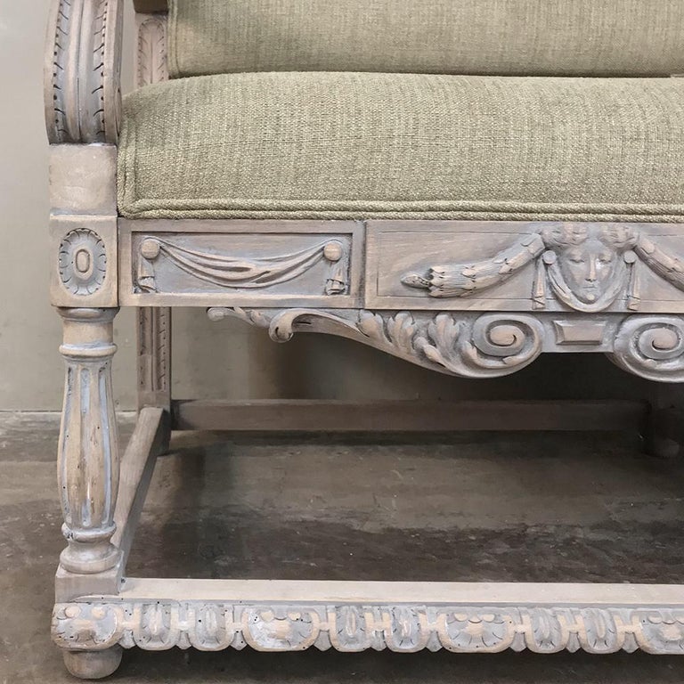 19th Century French Louis XIV Whitewashed Canape with Rams' Heads For ...