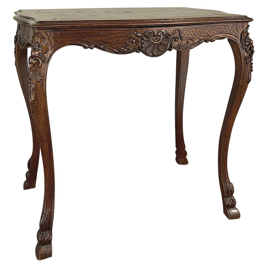 19th Century French Louis XV Hand Carved Walnut End Table For Sale at ...