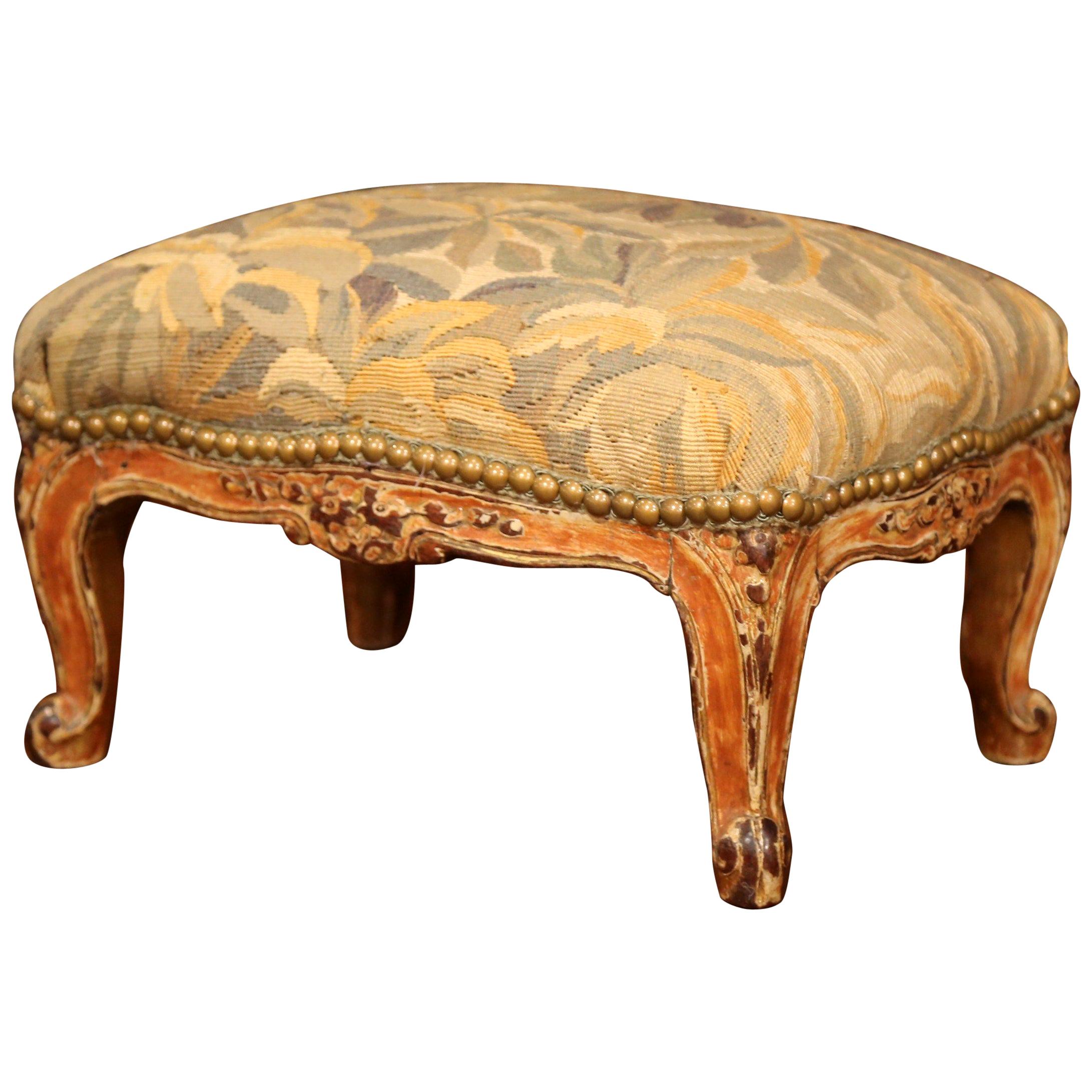 French Provincial Carved Footstool For Sale at 1stDibs
