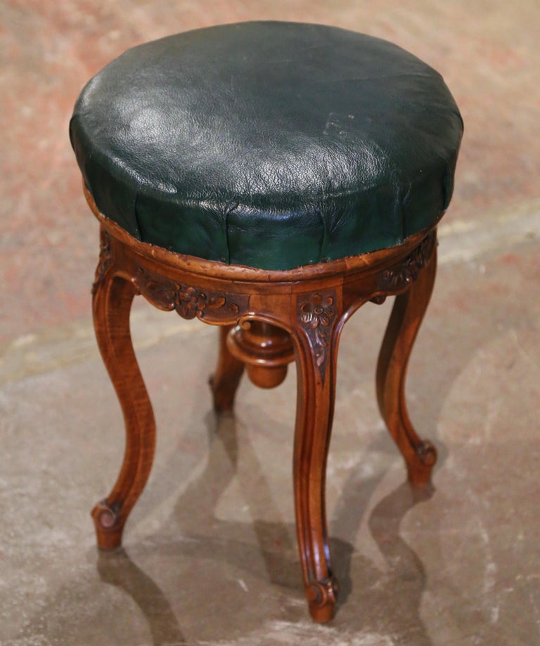 19th Century French Louis XV Carved Walnut and Leather Adjustable Piano ...