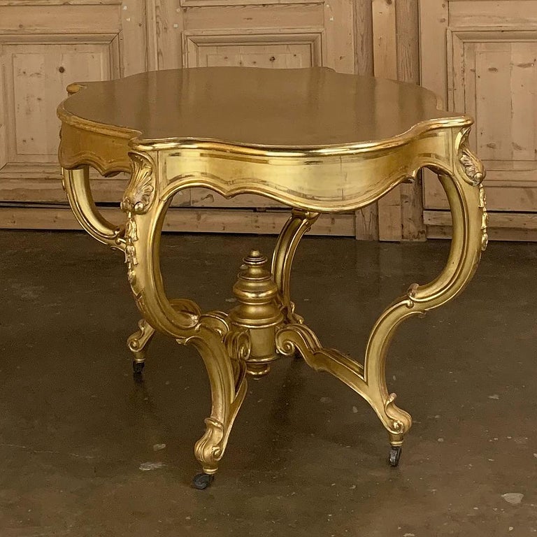 19th Century French Louis XV Gilded Center Table For Sale at 1stDibs