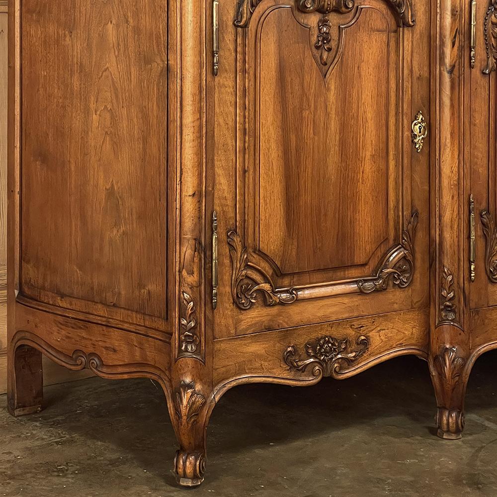 19th Century French Louis XV Serpentine Walnut Marble Top Buffet For ...