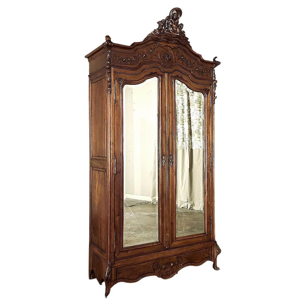 19th Century Rococo French Walnut Armoire at 1stDibs