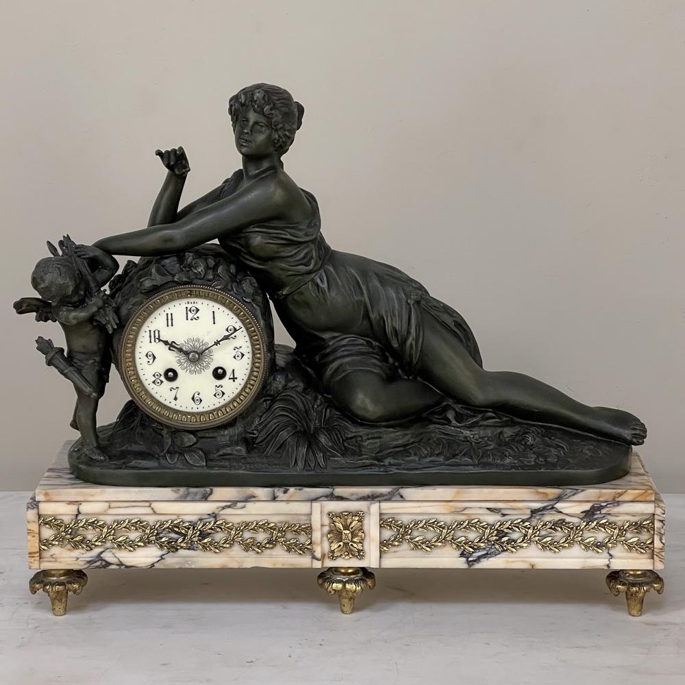 19th Century French Louis XVI 3-Piece Mantel Clock Set For Sale at 1stDibs