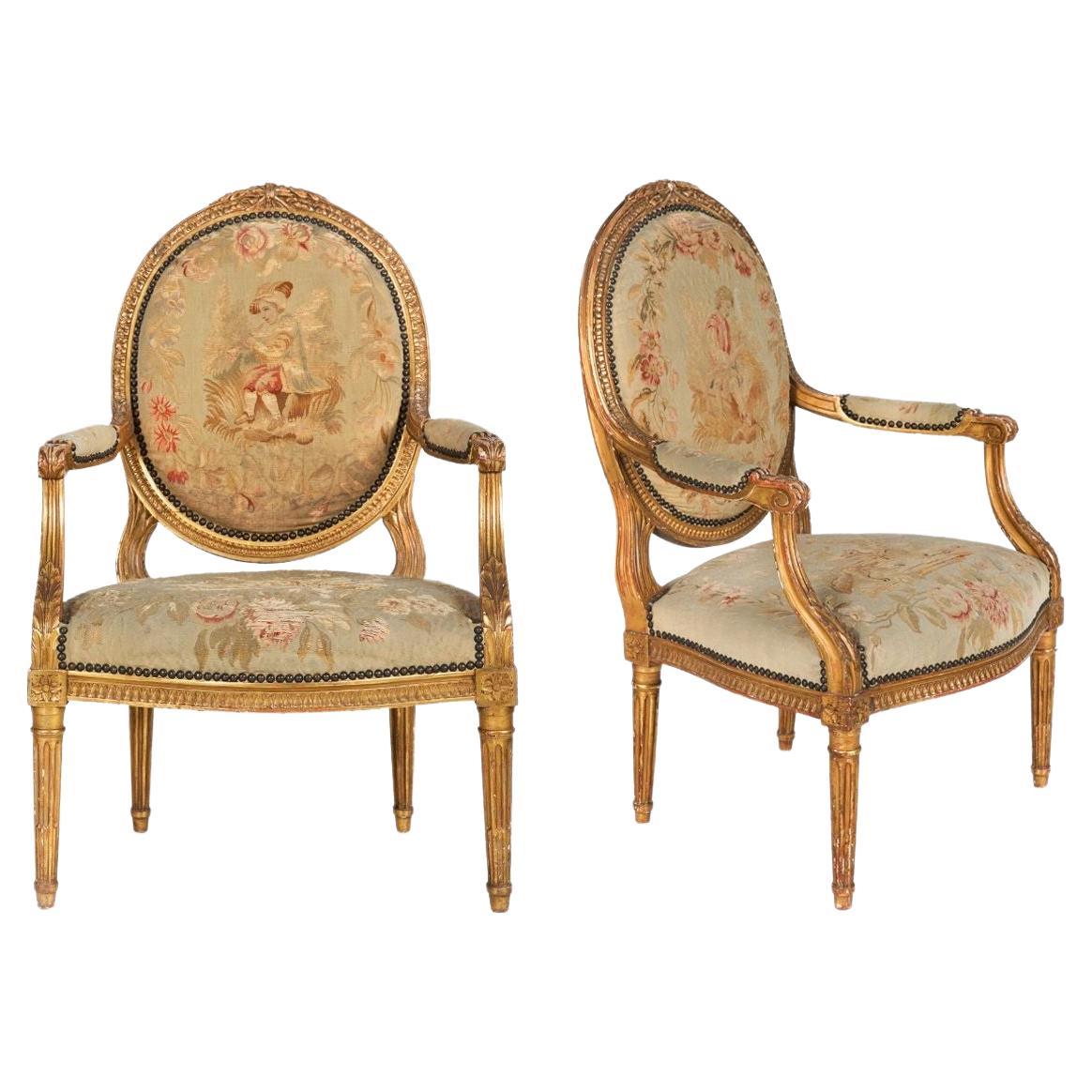19th Century French Louis XVI Arm Chair For Sale at 1stDibs