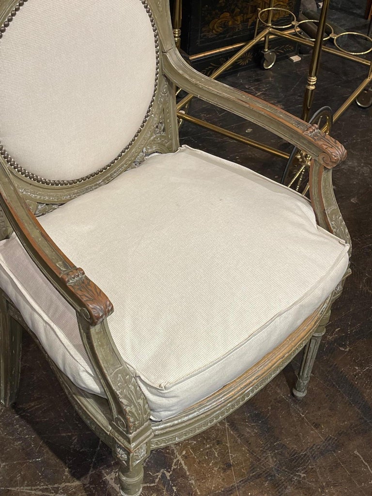 19th Century French Louis XVI Arm Chair For Sale at 1stDibs