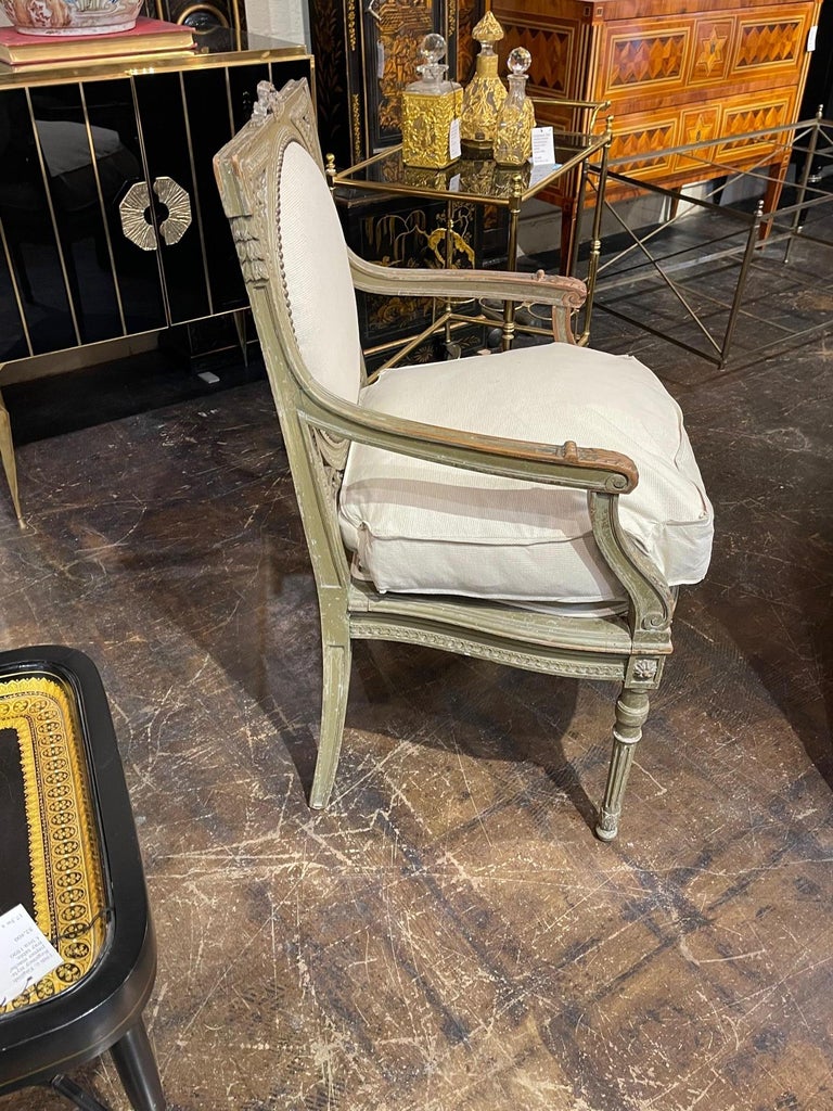 19th Century French Louis XVI Arm Chair For Sale at 1stDibs