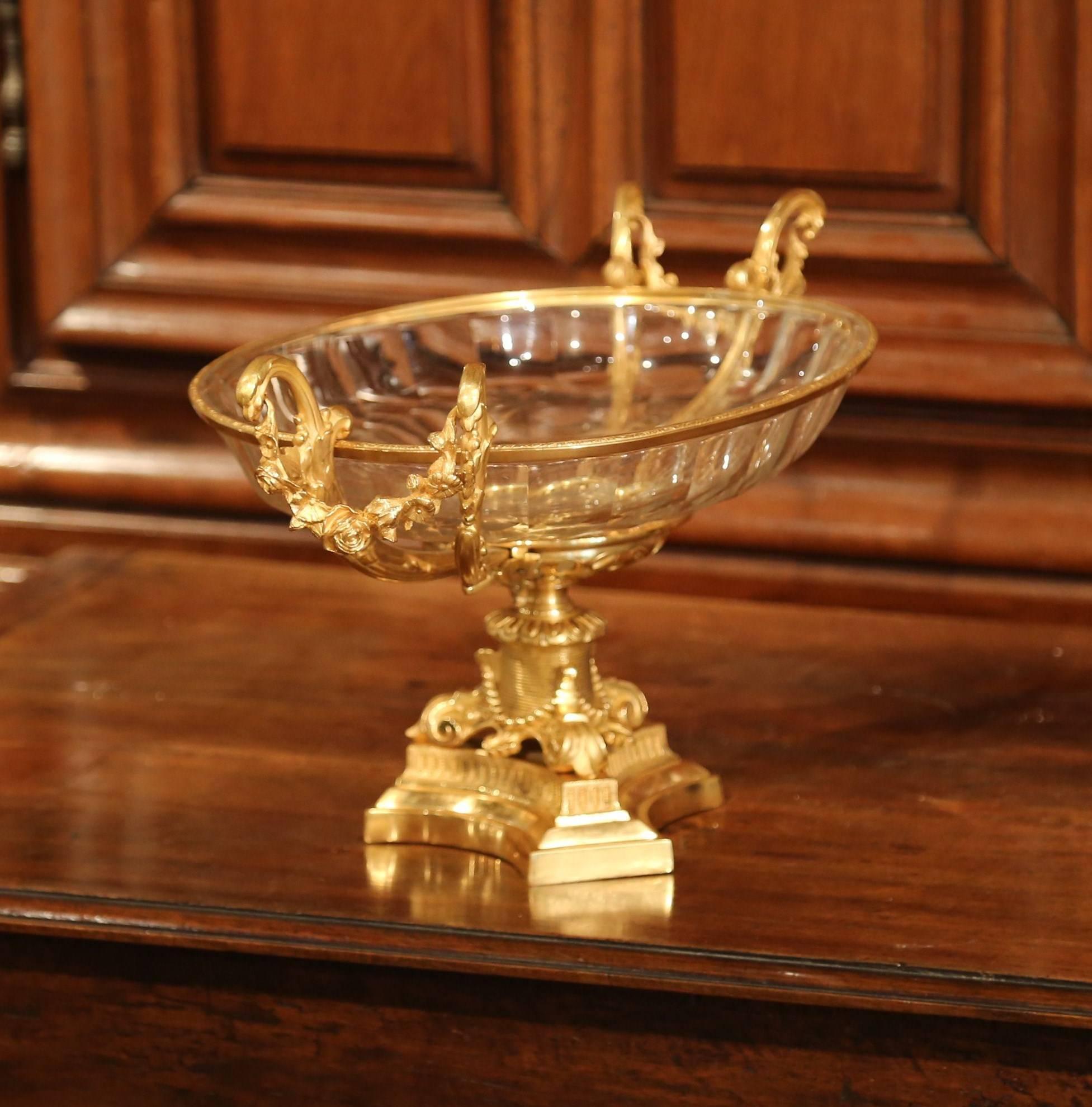 19th Century French Louis XVI Cut-Glass and Gilt Bronze Centrepiece ...