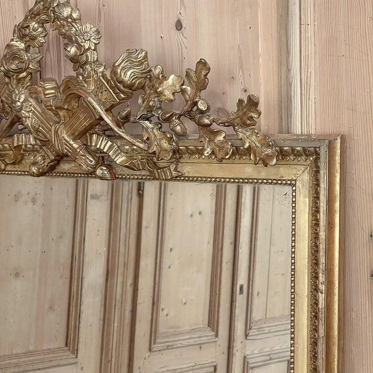 19th Century French Louis XVI Gilded Mirror For Sale at 1stDibs