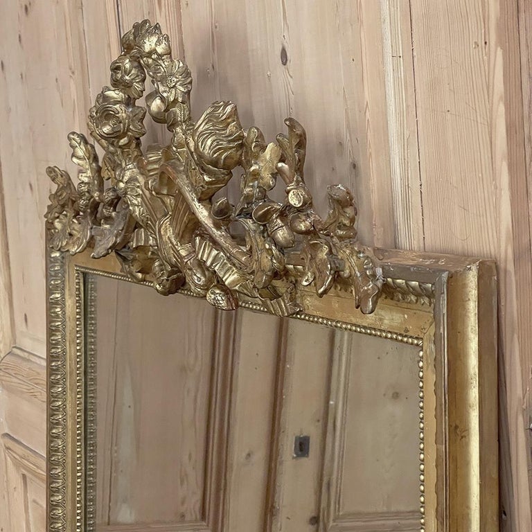 19th Century French Louis XVI Gilded Mirror For Sale at 1stDibs