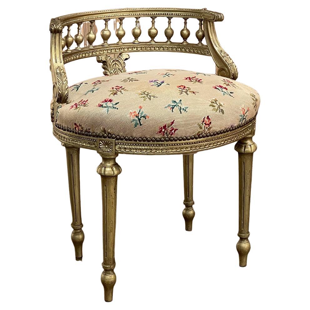 Painted Louis XVI Style Vanity Stool at 1stDibs