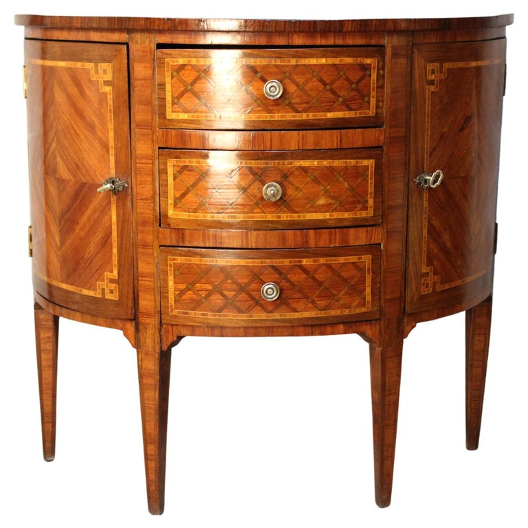 19th century Louis XVI style Half Moon Marquetry Sideboard For Sale at ...