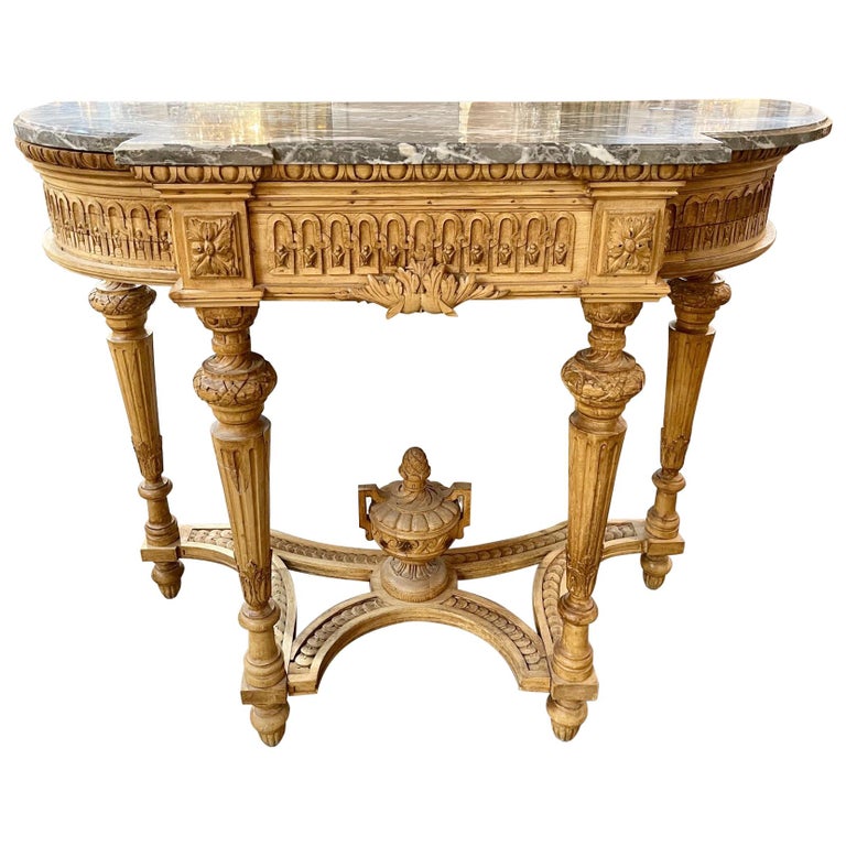 19th Century French Louis XVI Style Carved and Bleached Beechwood ...