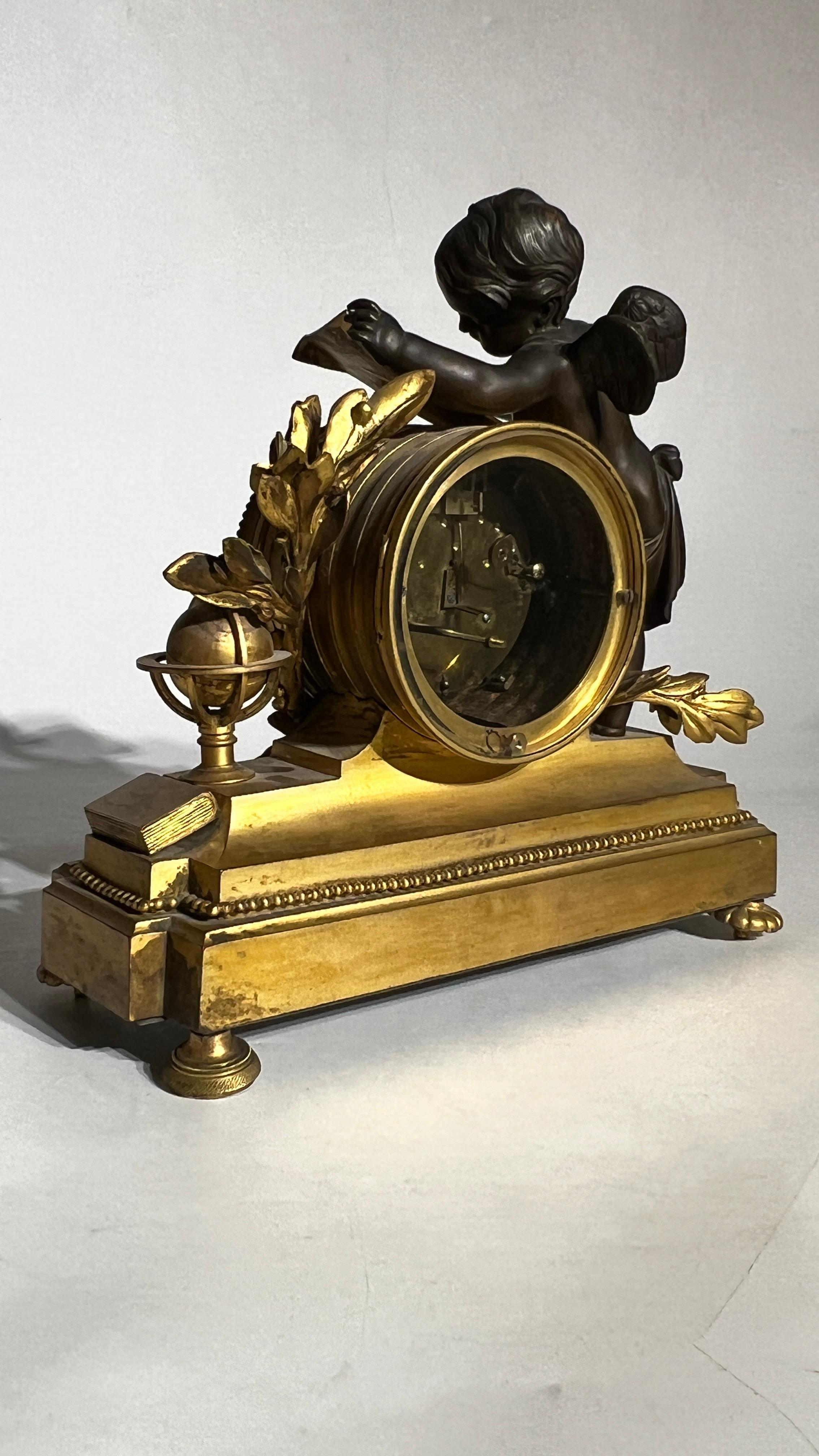19th Century French Louis XVI Style Figural Gilt Mantel Clock by Lepine ...