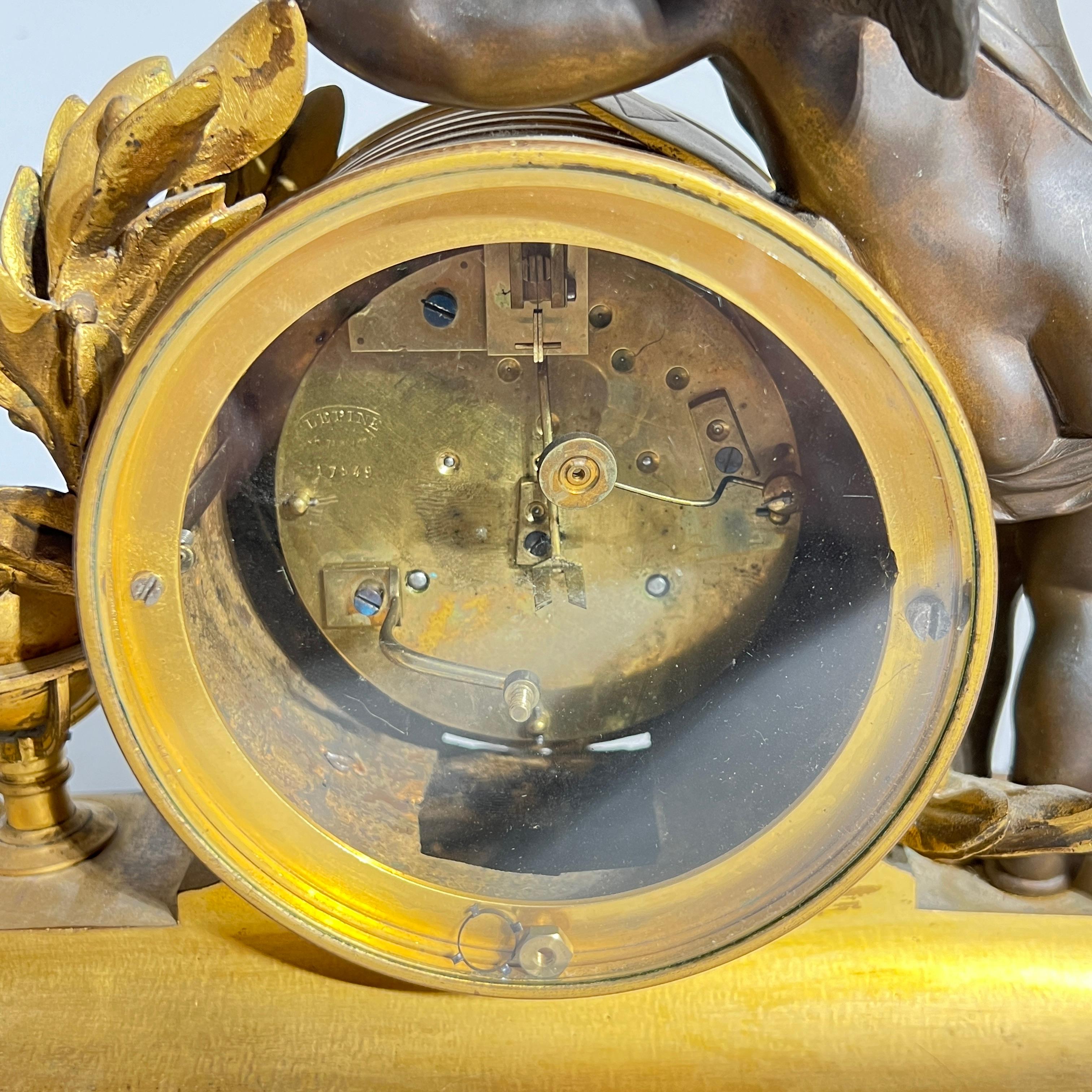 19th Century French Louis XVI Style Figural Gilt Mantel Clock by Lepine ...