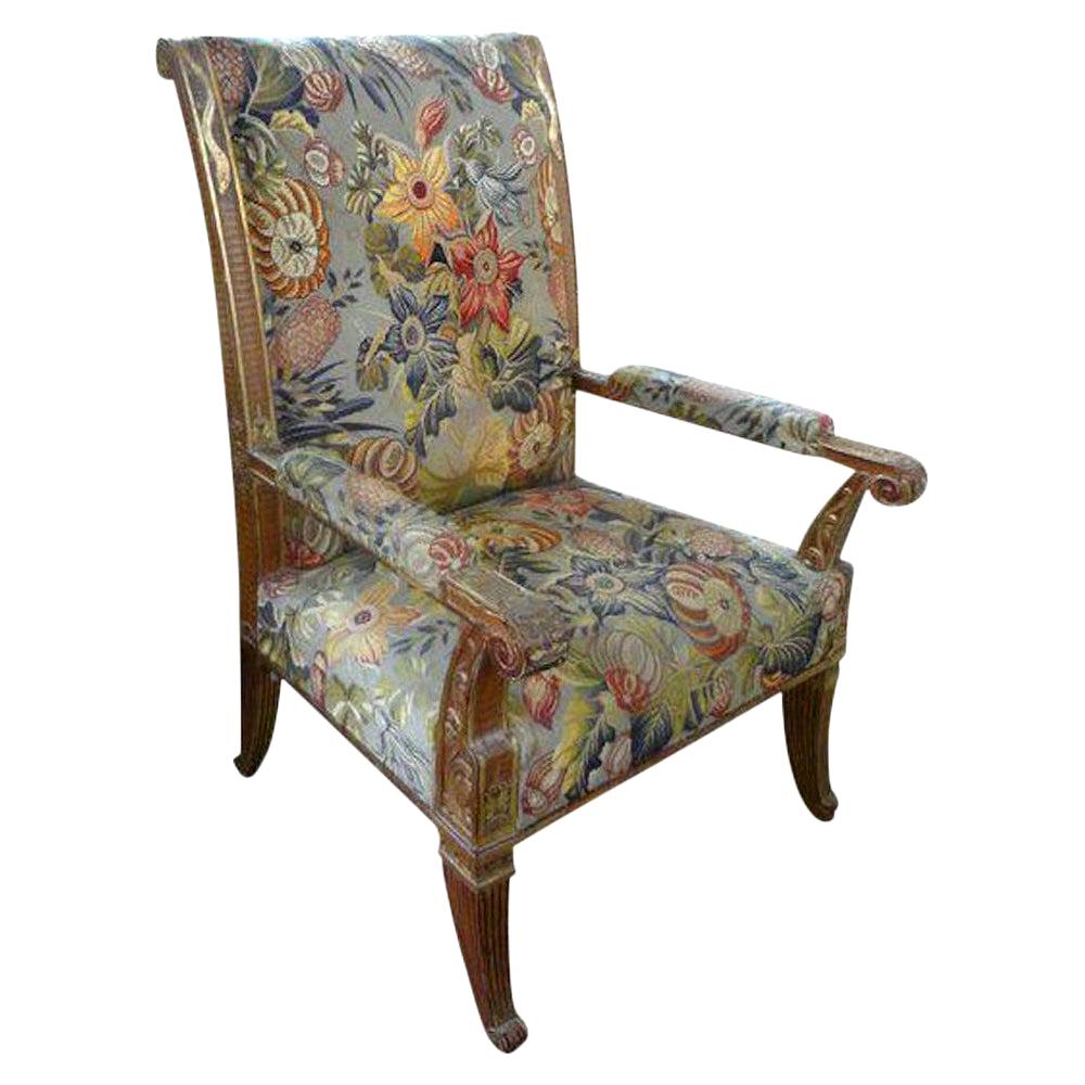 French Round Louis XVI Style Gilt Frame Chair at 1stdibs