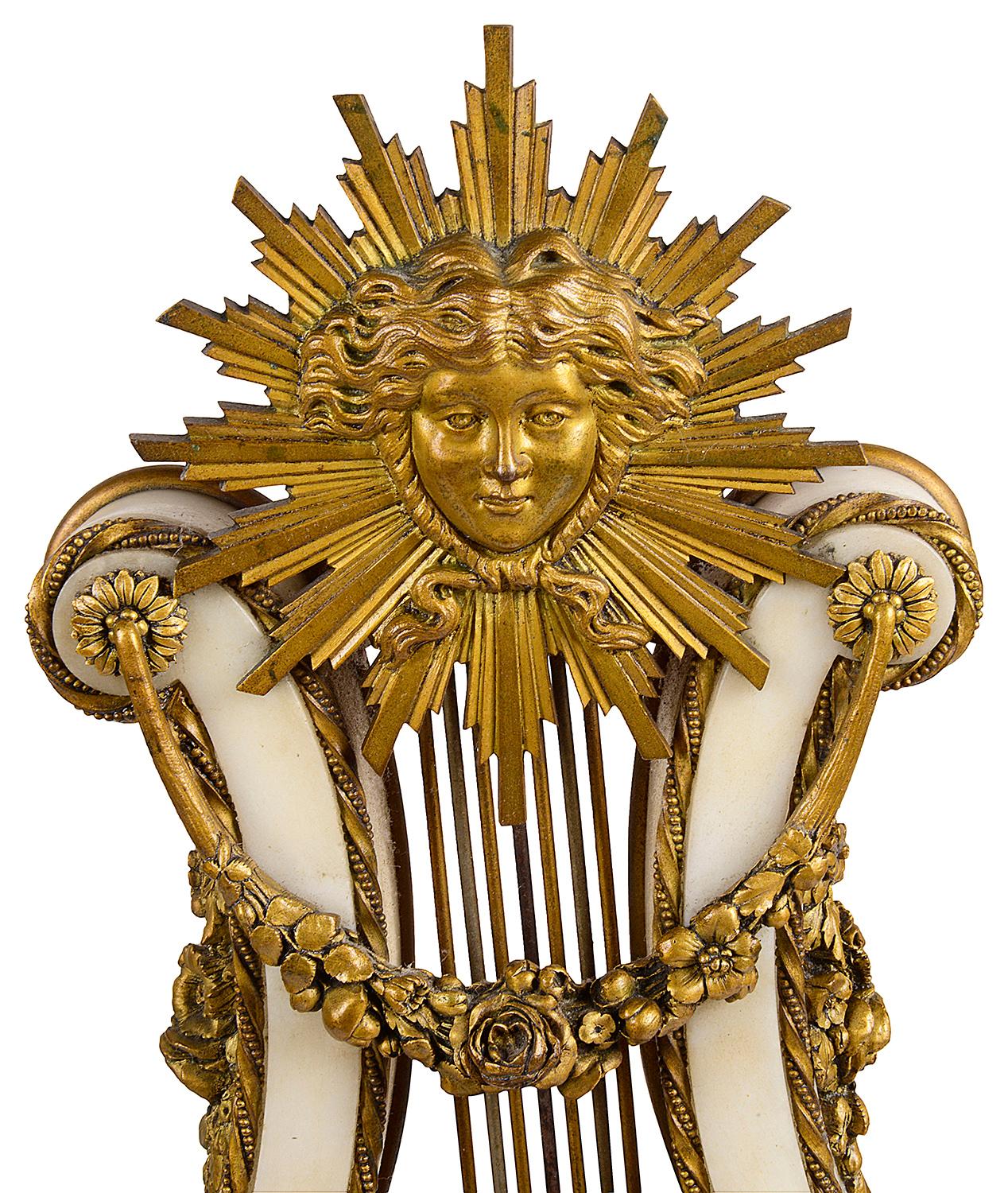 19th Century French Louis XVI Style Lyre Shape Clock For Sale at ...