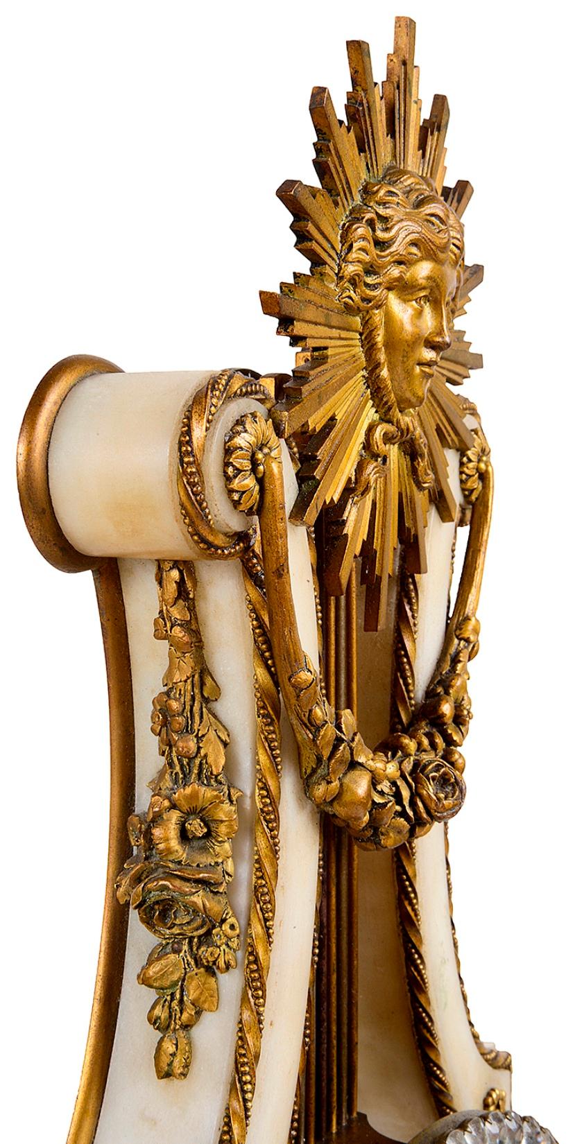 19th Century French Louis XVI Style Lyre Shape Clock For Sale at ...