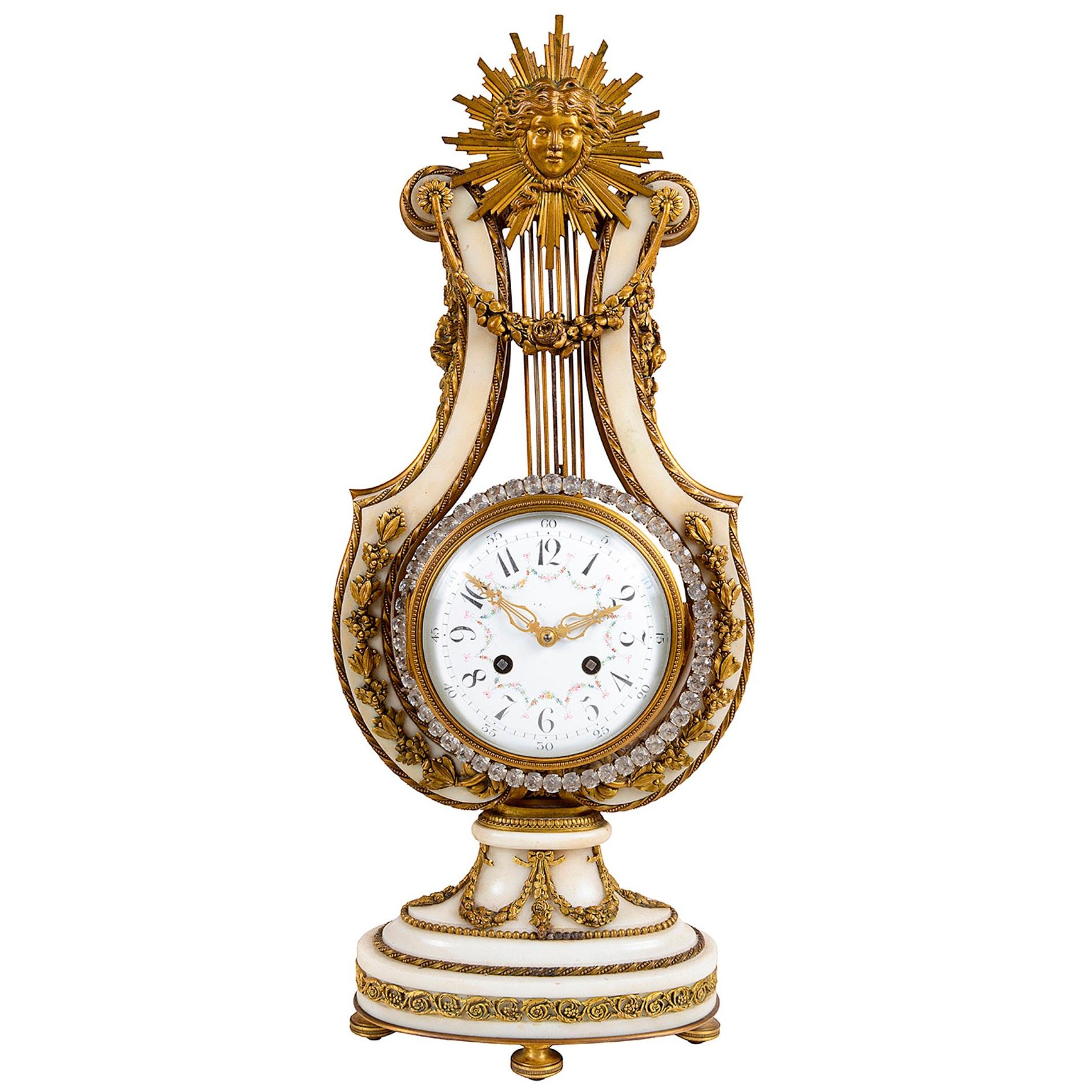 19th Century French Louis XVI Style Lyre Shape Clock For Sale at ...