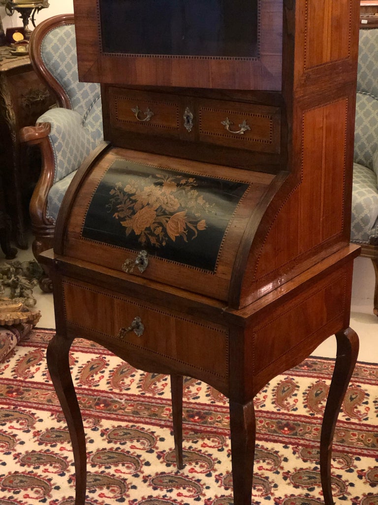 19th Century French Louis XVI Style Mahogany Inlaid Ladies Desk with ...