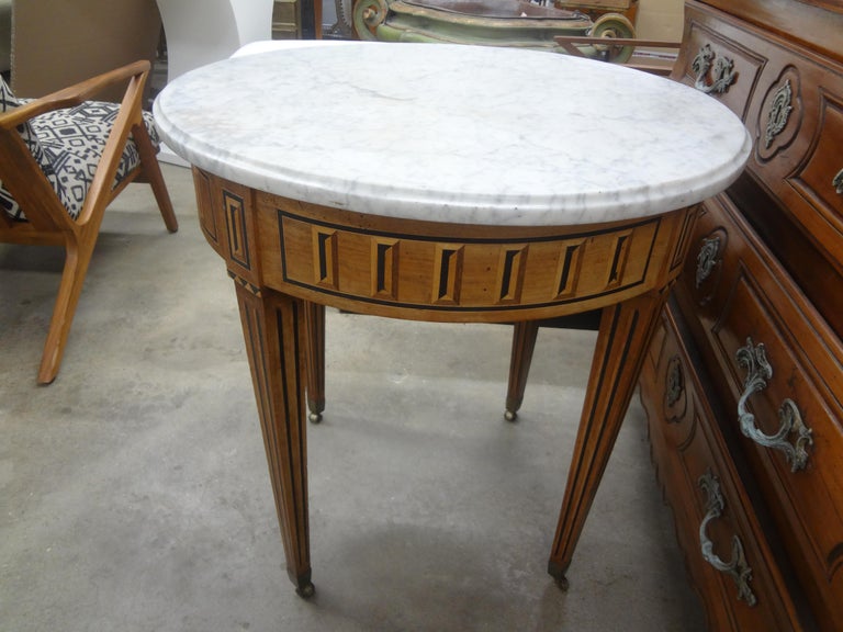 19th Century French Louis XVI Style Marquetry Table For Sale at 1stDibs