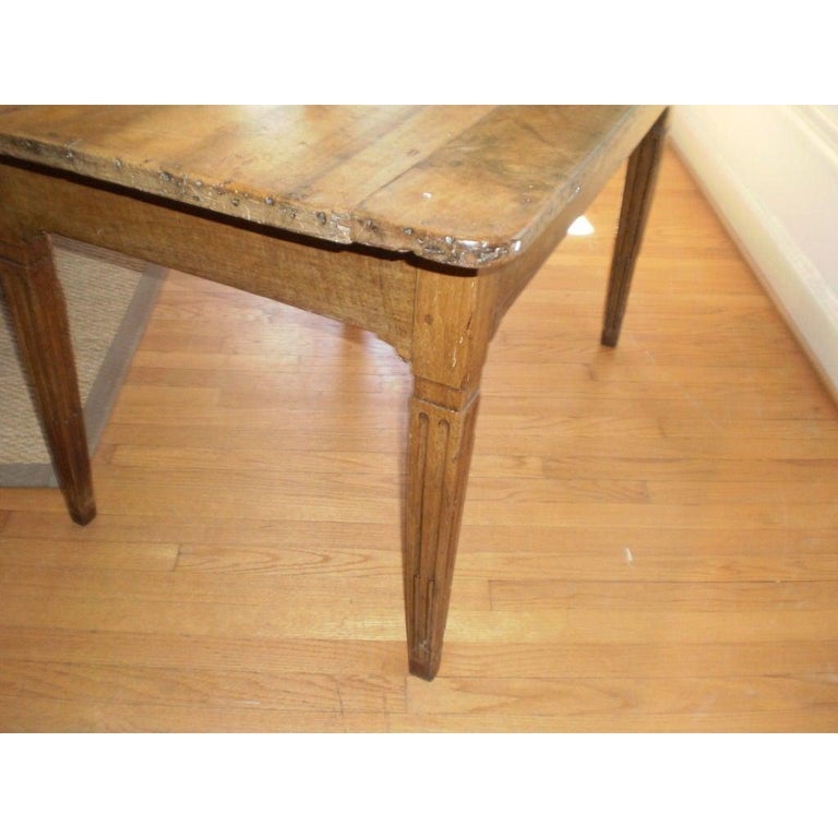 19th Century French Louis XVI Style Rustic Walnut Table For Sale at 1stDibs