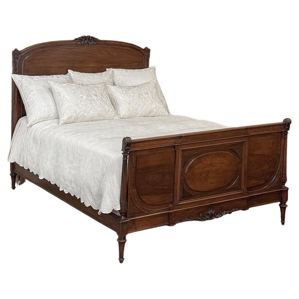 19th Century French Louis XVI Walnut Bed For Sale at 1stDibs