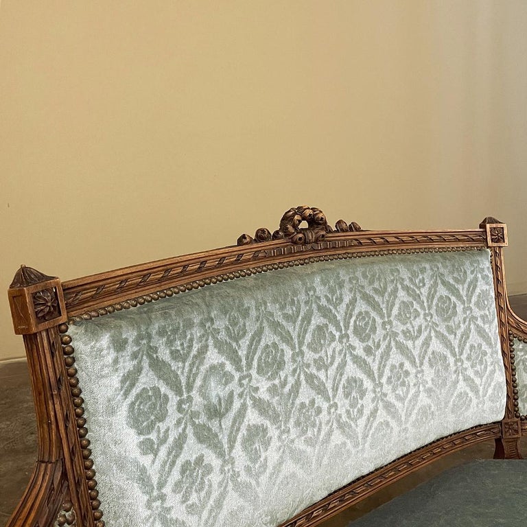 19th Century French Louis XVI Walnut Canape, Sofa For Sale at 1stDibs