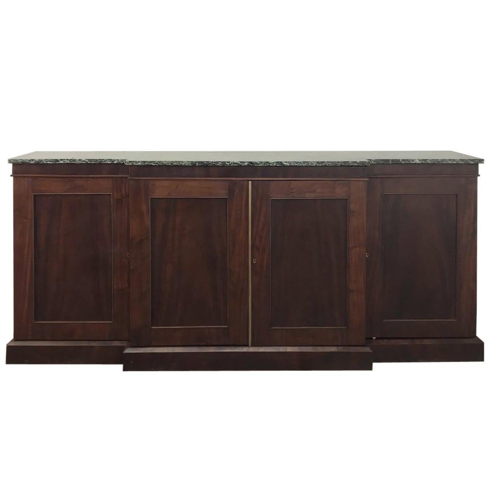 19th Century French Mahogany Marble Top Buffet at 1stDibs