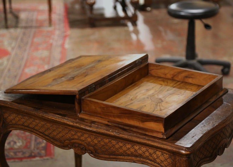 19th Century French Mahogany Marquetry Book-Form Decorative Bible Box ...